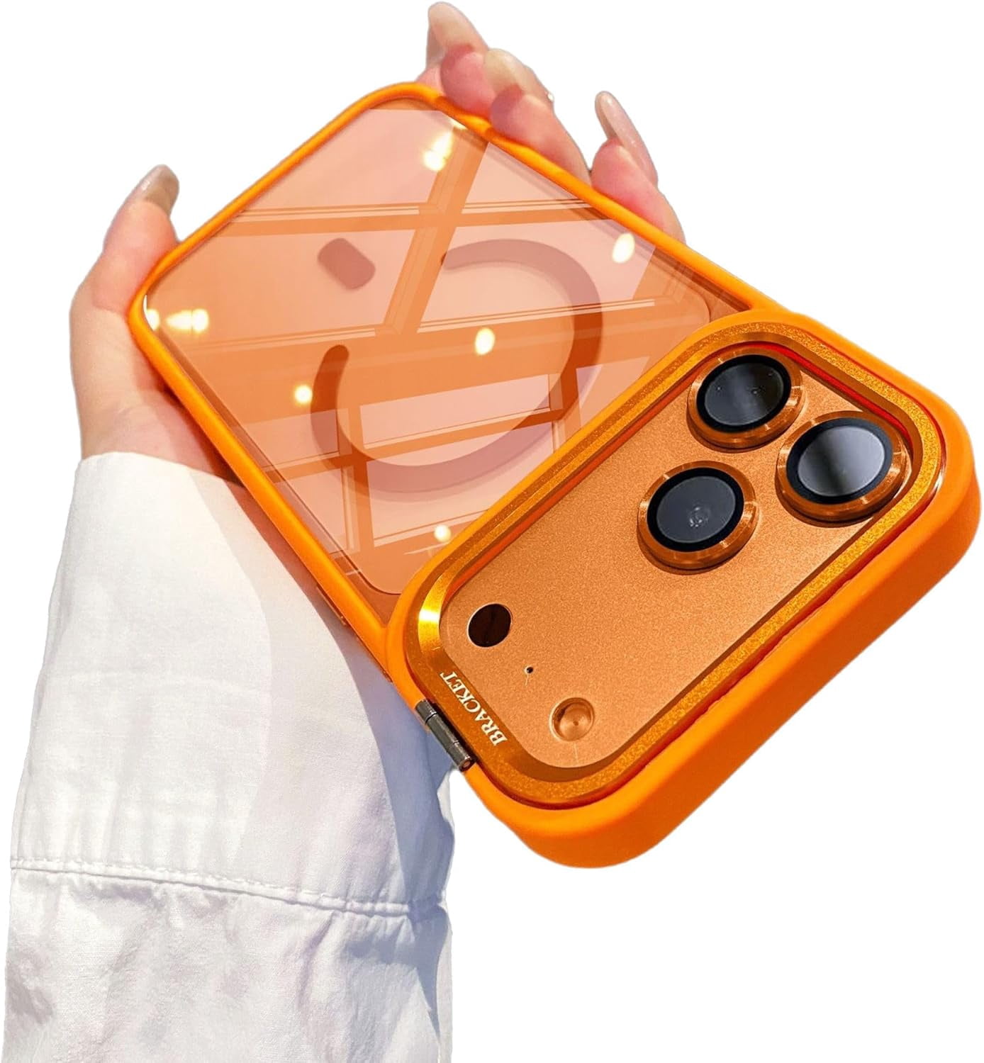Camera Bracket Shockproof Clear Magnetic Phone Case for iPhone ...