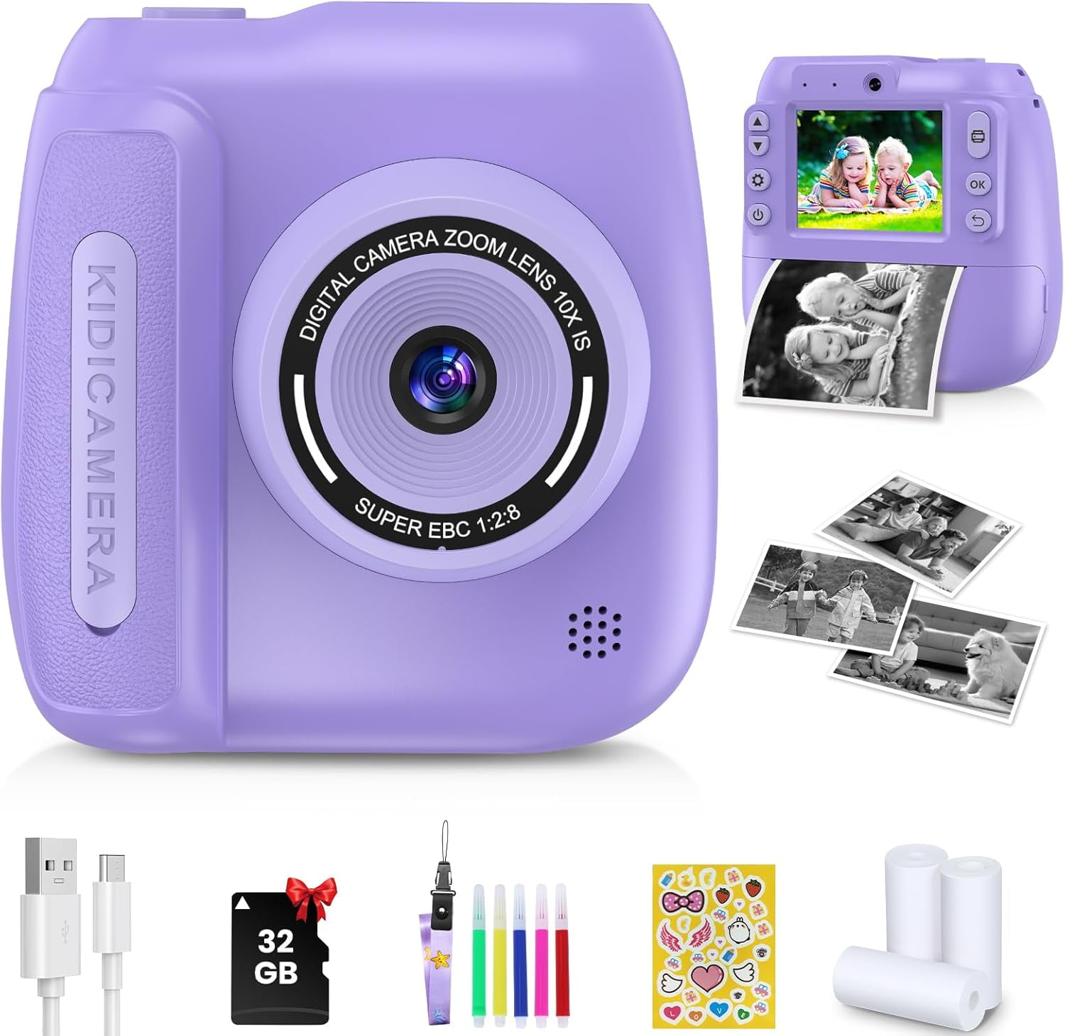 Camera, Camera Print with 2.4 Inch Screen, Christmas Birthday Gifts for ...