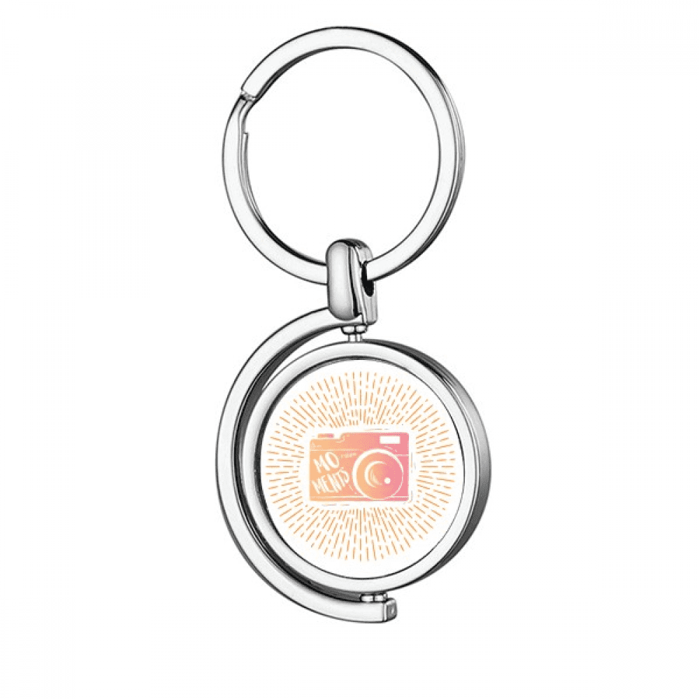 Camera Color Stereo Photography Rotating Keychain Metal Keyring Holder ...