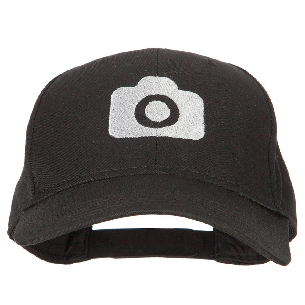 Camera Design Photographer Embroidered Solid Cotton Cap - Black OSFM ...