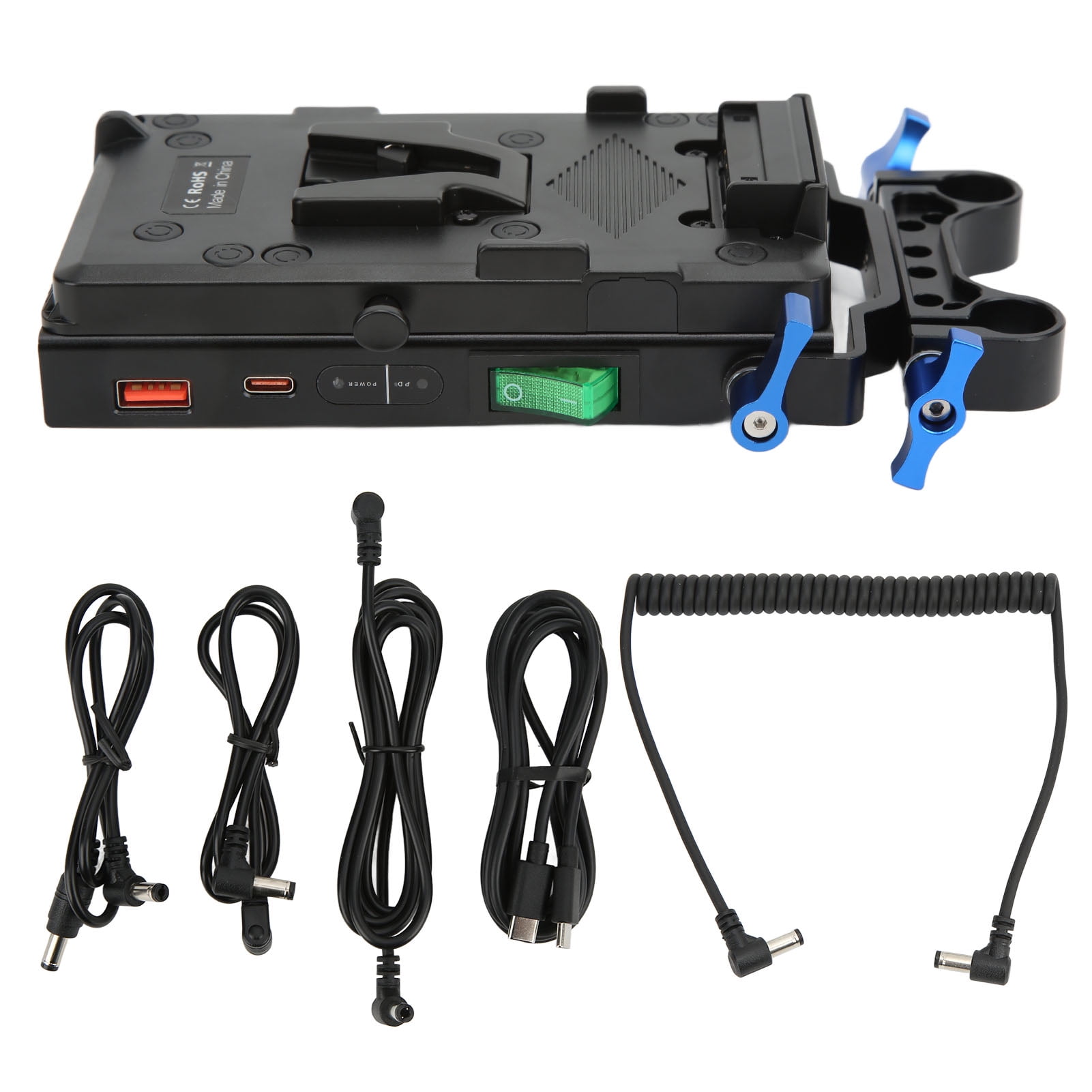 Camera External V Mount Lock Battery Plate Power Supply Splitter ...