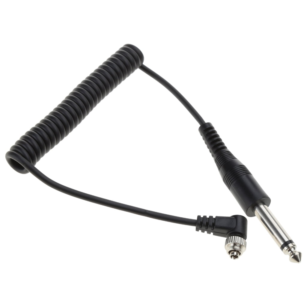 Camera Flash Sync Cable, Professional Coiled Wire 2.5mm 3.5mm 6.35mm PC ...