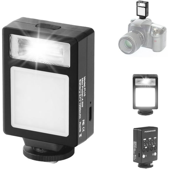 Camera Flash with Video Light, 2500K-6500K Mini Flash Speedlite ...