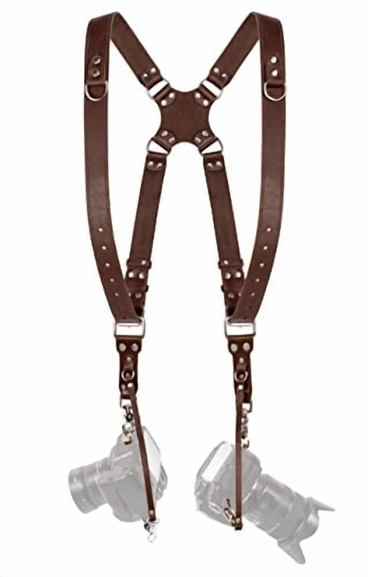 Camera Harness for 2 Cameras – Dual Shoulder Leather Camera Strap ...