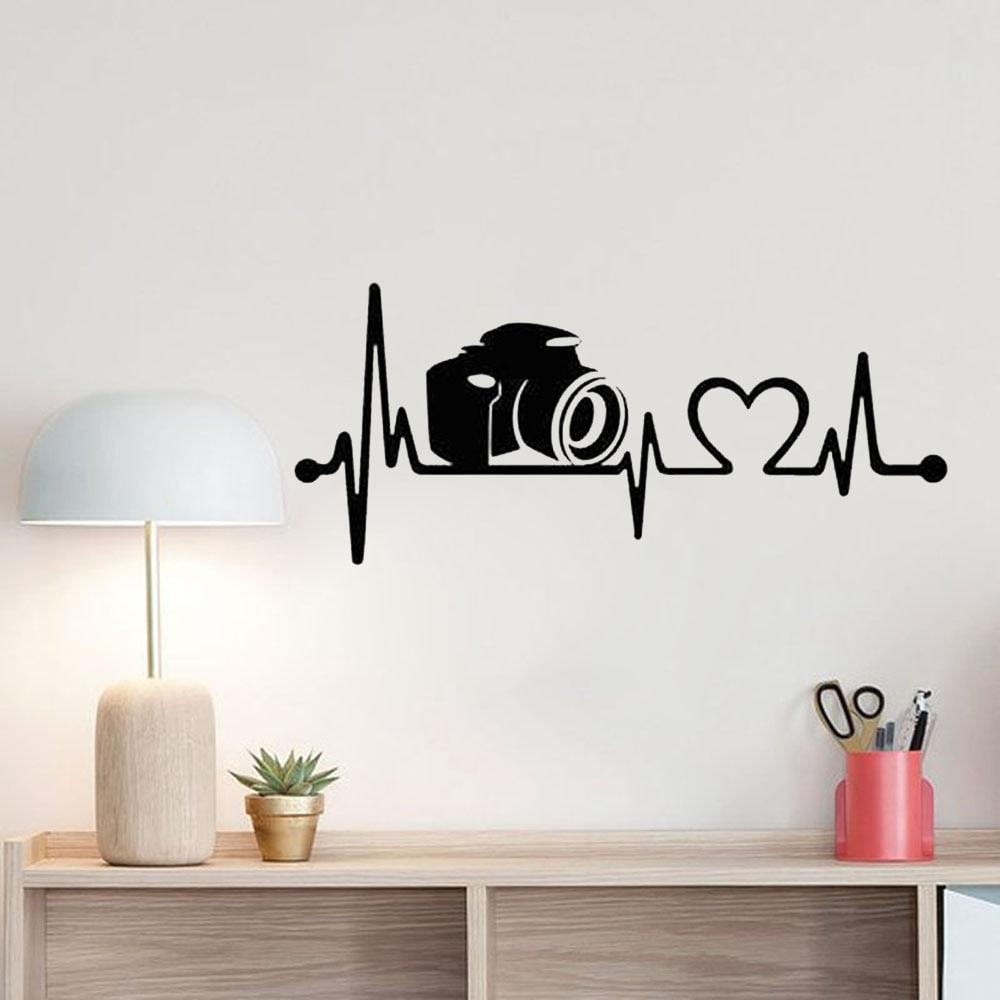 Camera Heartbeat Wall Vinyl Stickers Wall Art Decals 96x42cm - Walmart.com