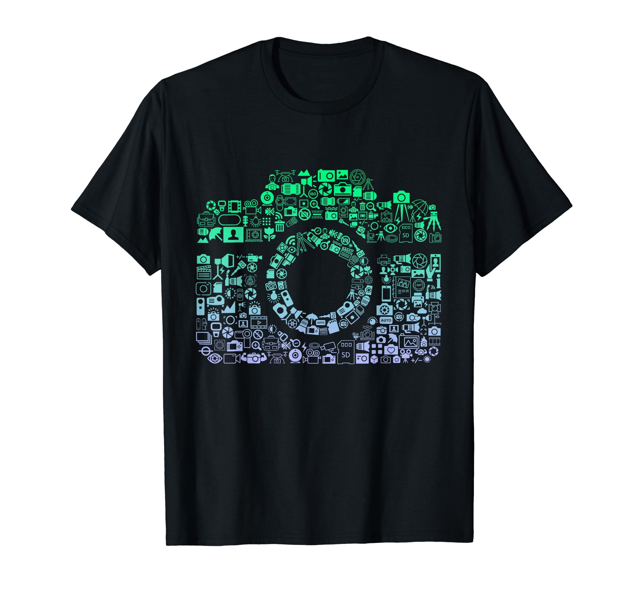 Camera Iconography Tshirt for Photographer Boys Photography T-Shirt ...