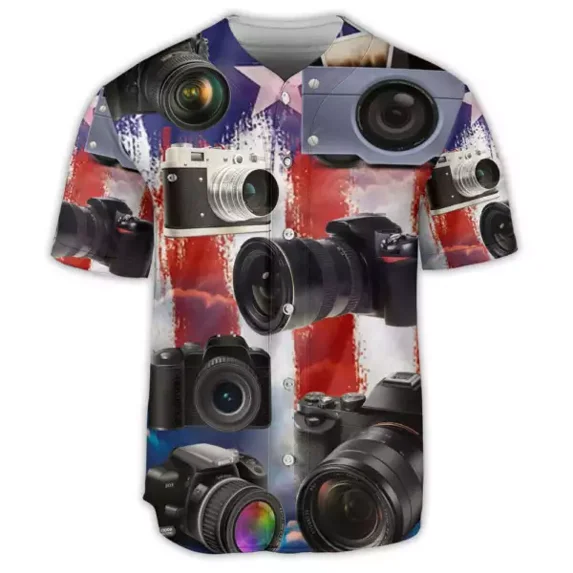 Camera Independence Day Love Photograph Baseball Jersey Gift For Men ...