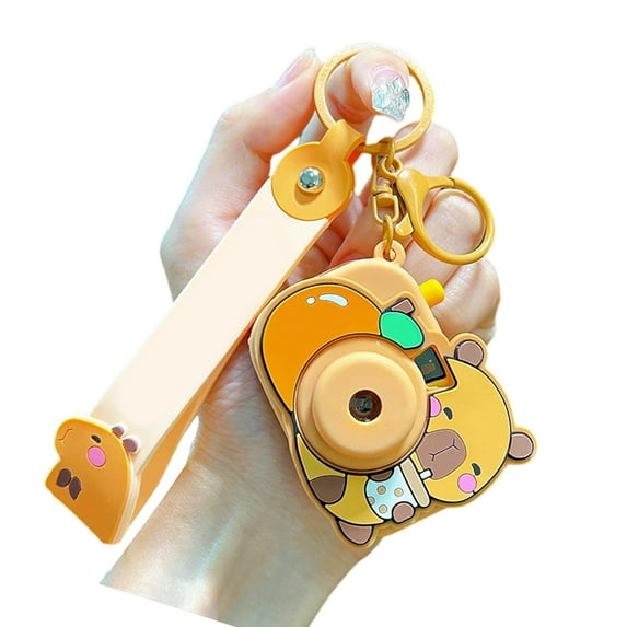Camera Keyring Charm with Projection Function Vibrant Color Keychain ...