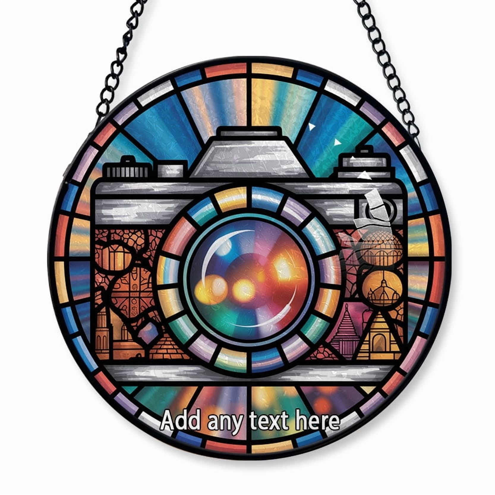 Camera & Landmarks Stained Glass Suncatcher Window Hanging ...