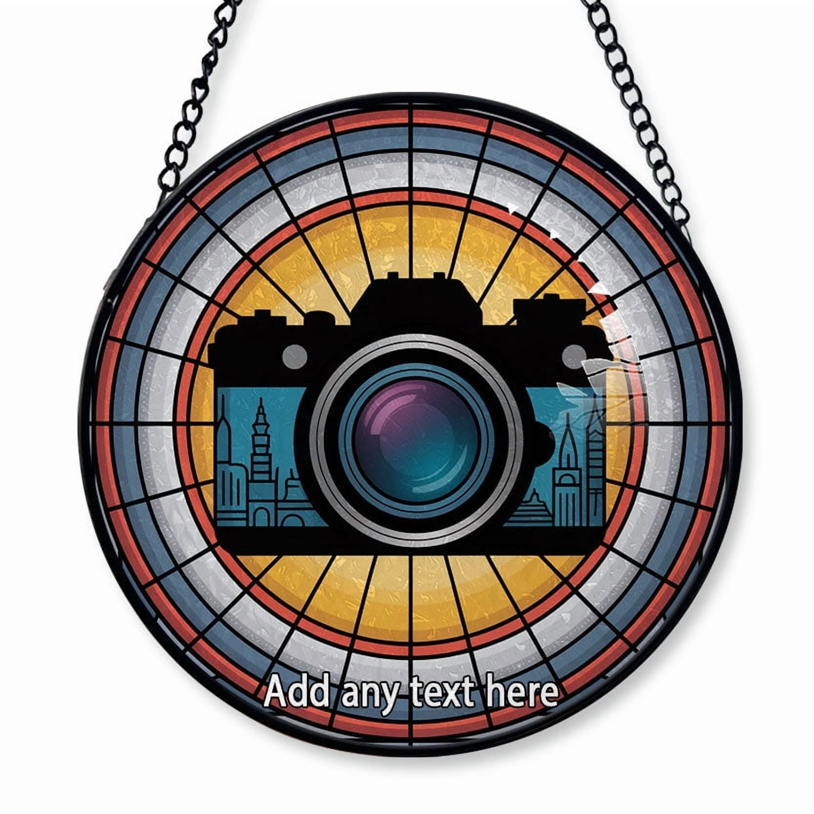 Camera & Landmarks Stained Glass Suncatcher Window Hanging – Unique ...