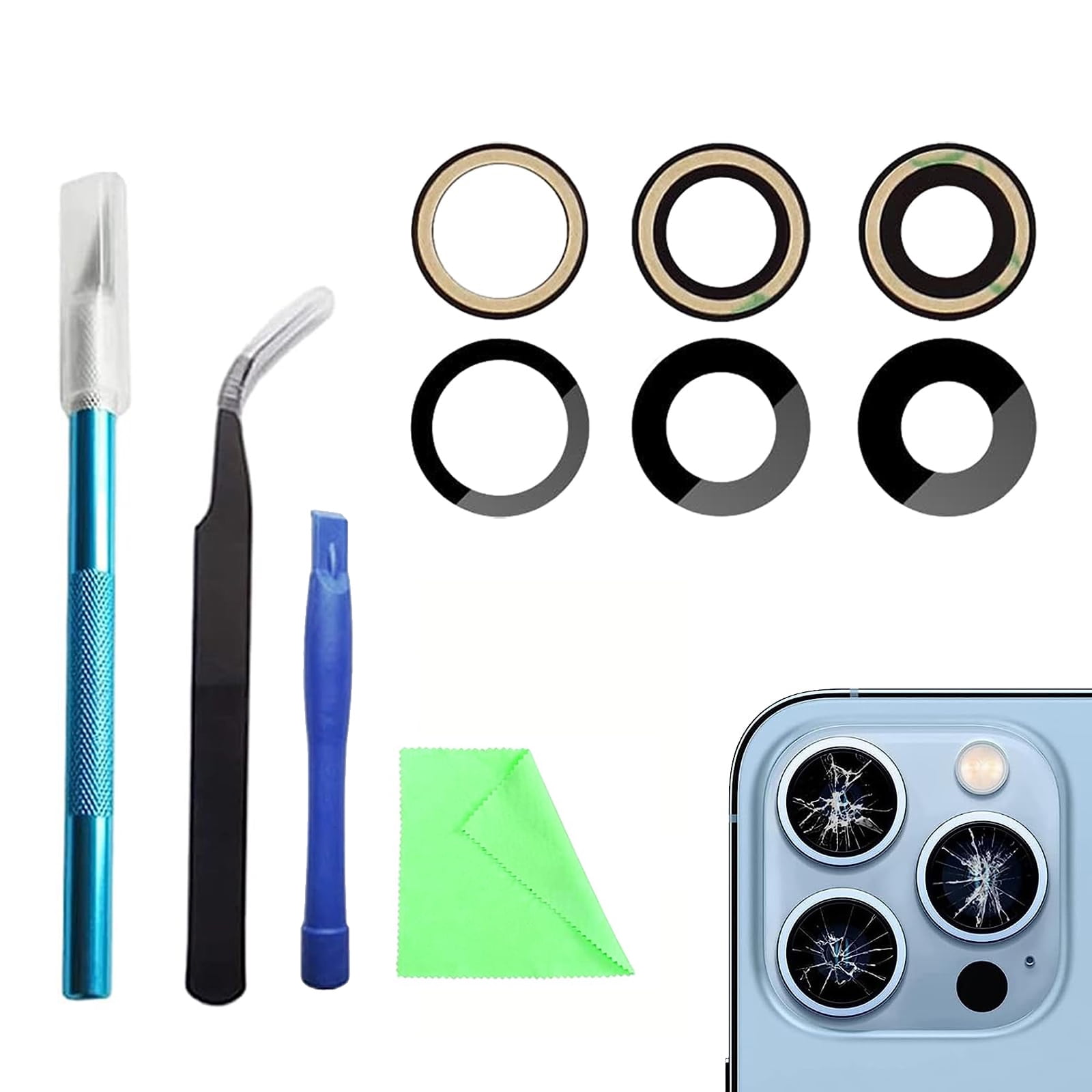 Camera Lens Glass Replacement for iPhone 13 Pro Max and 13 Pro, Back ...