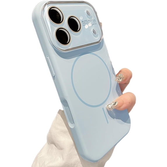 Camera Lens Protection Solid Color Magnetic Phone Case for iPhone ...