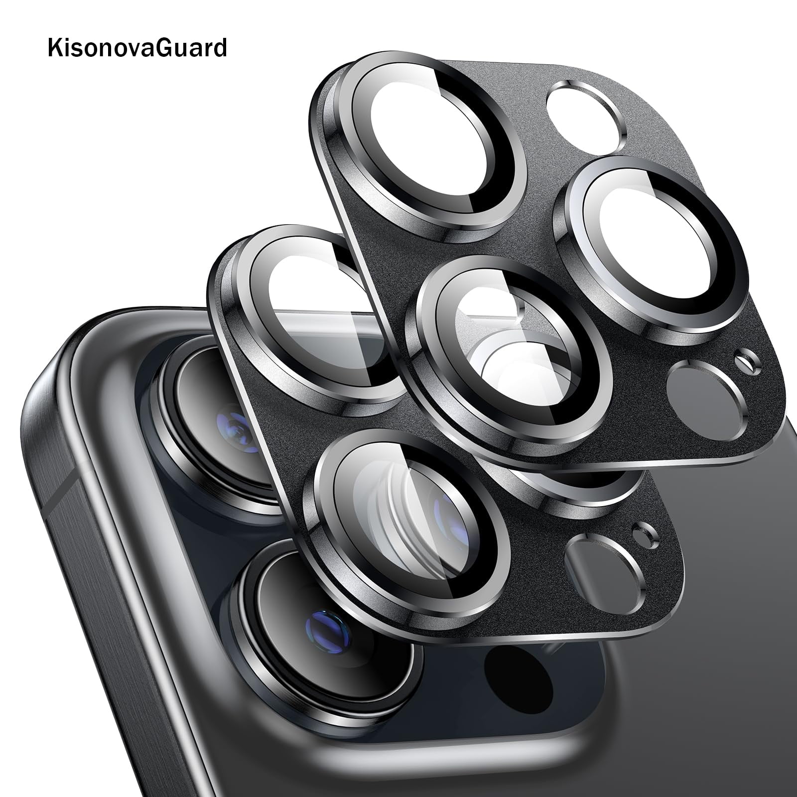 iPhone 15 Pro Max Camera Lens Protector, 9H Tempered Glass, Metal ...