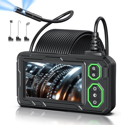 Camera with Light, 1920P Dual-Lens Borescope with 8 Lights, 4.3 ...