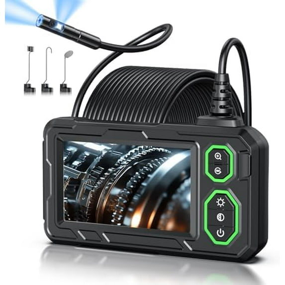 Camera with Light, 1920P Dual-Lens Borescope with 8 Lights, 4.3 ...