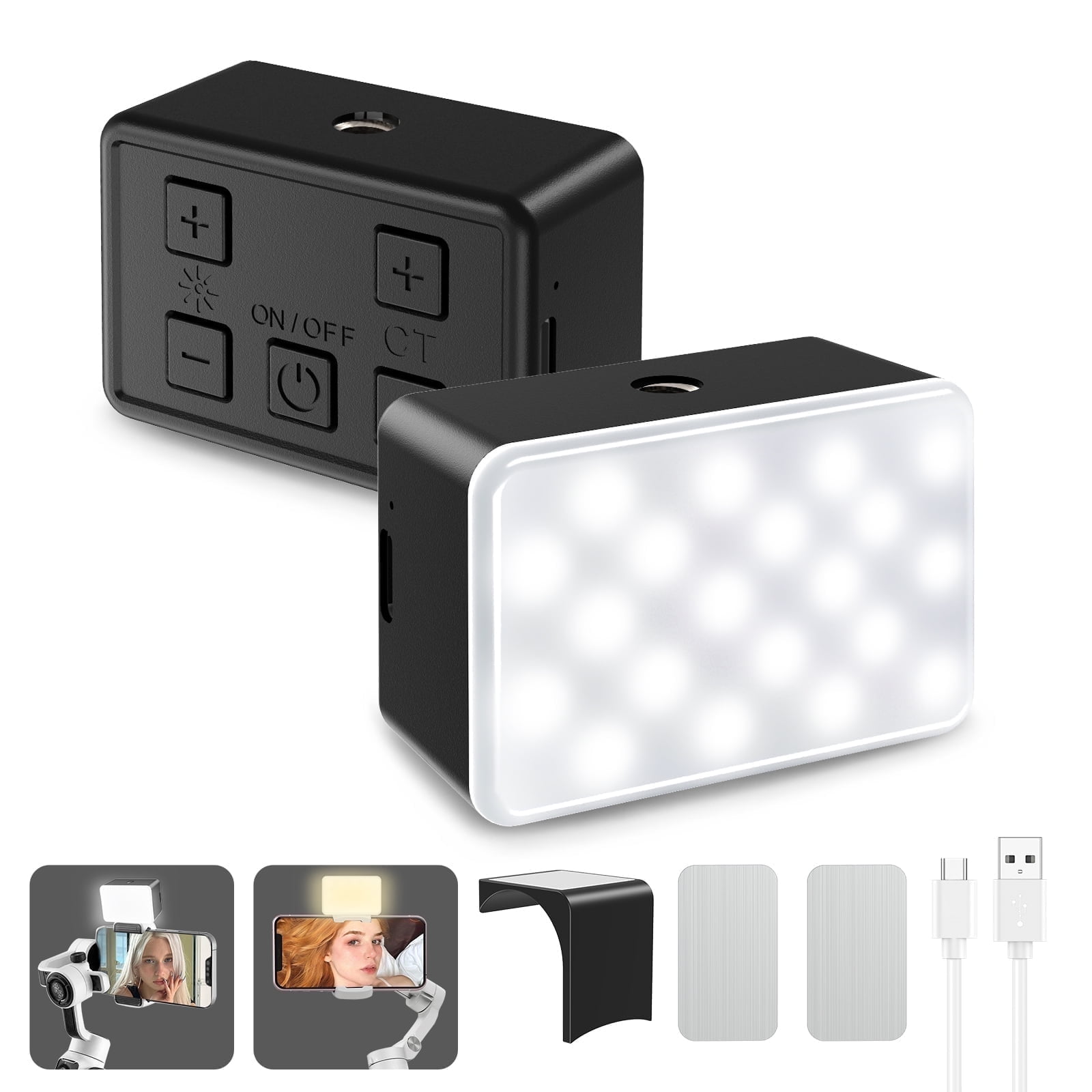 Selfie Light, AMIR LED Video Light 900mAh Rechargeable Camera Light ...