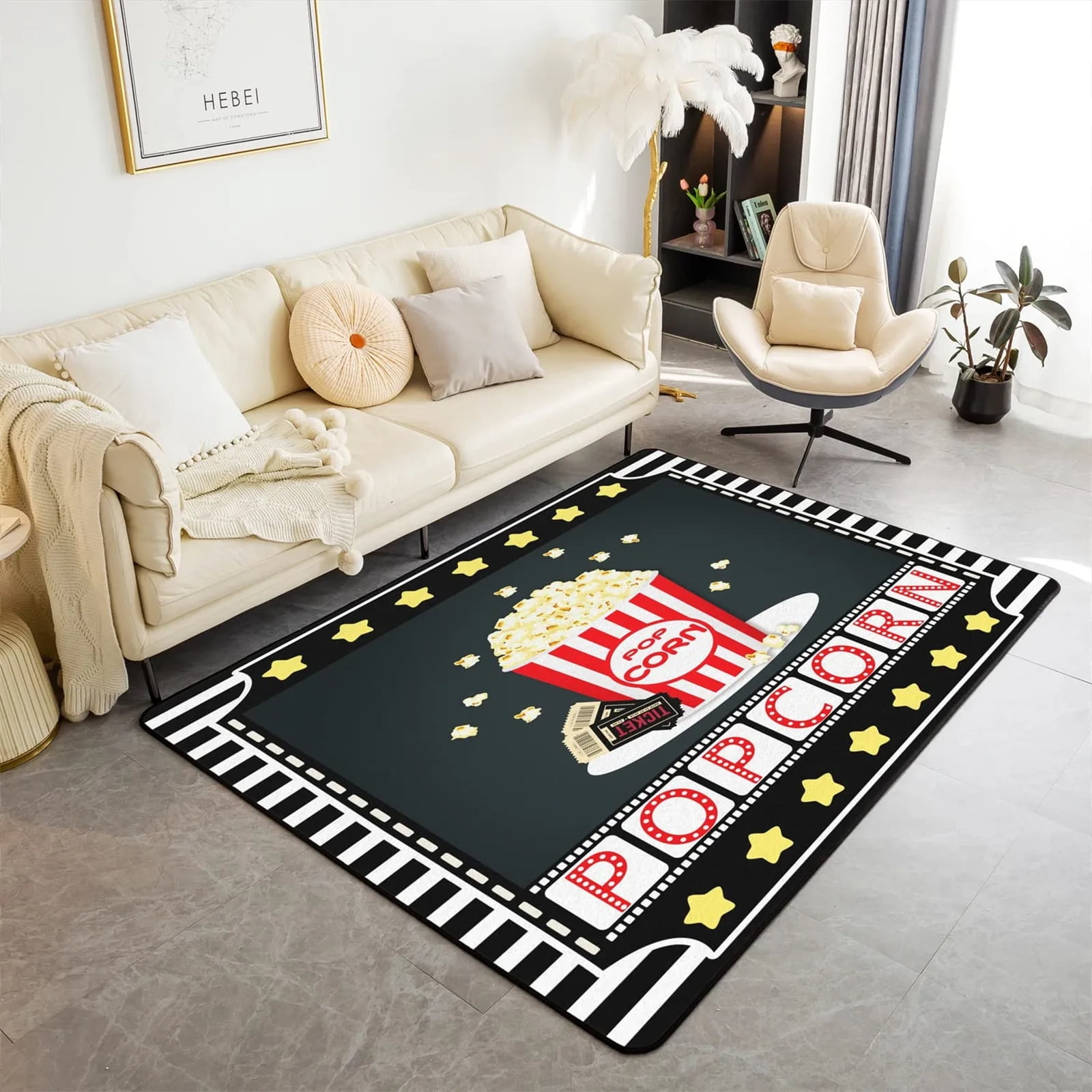 Camera Living Room Rugs Vintage Movie Theater Decor Carpet for Cinema ...