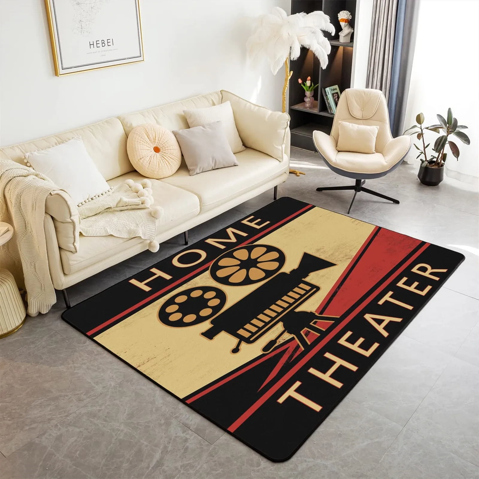 Camera Living Room Rugs Vintage Movie Theater r Carpet for Cinema Poster Indoor Floor Mat Old ...
