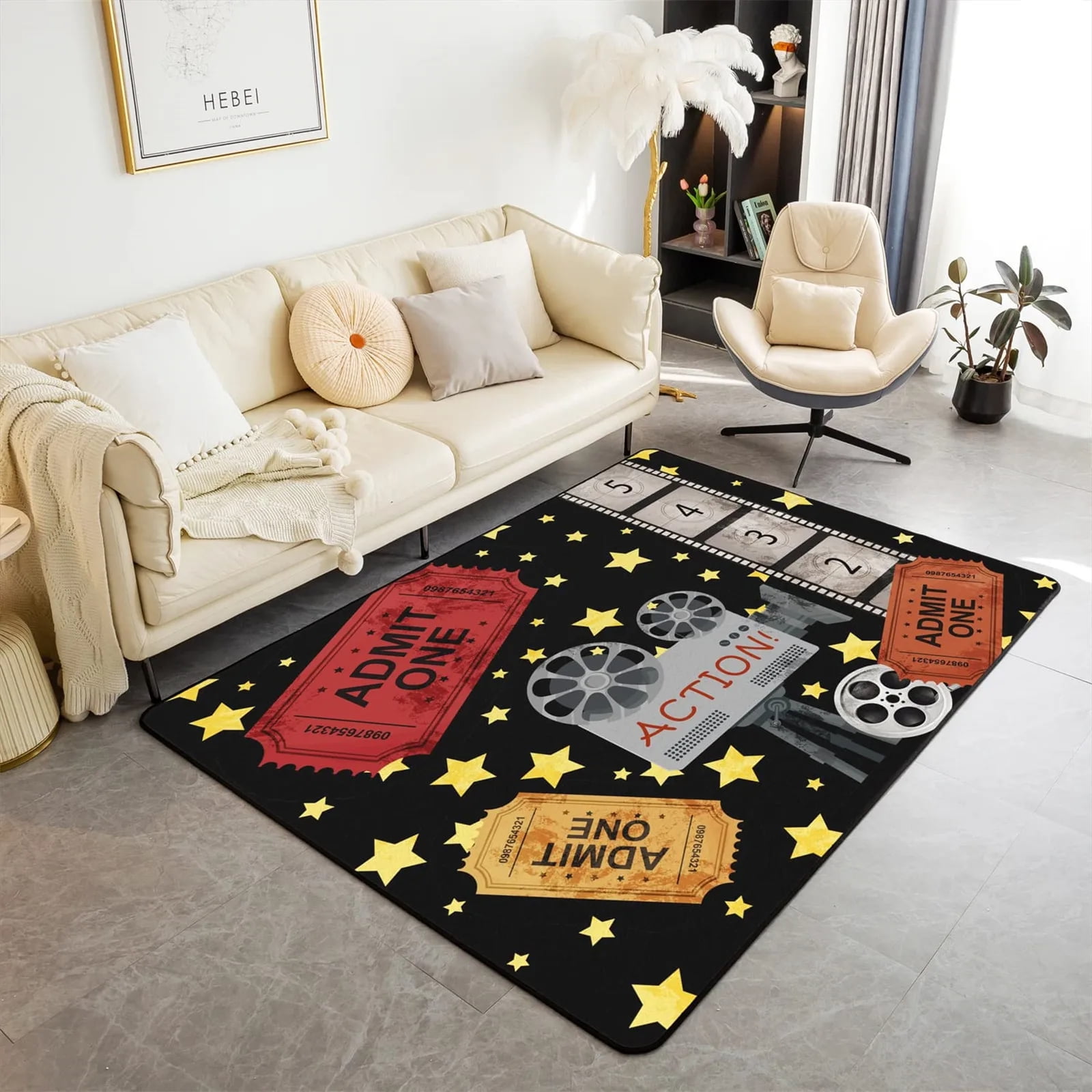 Camera Living Room Rugs Vintage Movie Theater r Carpet for Cinema ...