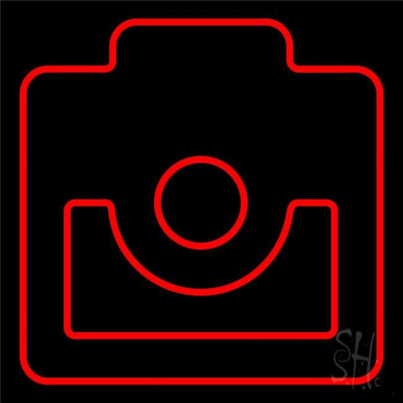 Camera Logo 1 Clear Backing Neon Sign - Red - 24 in. Tall x 24 in. Wide ...