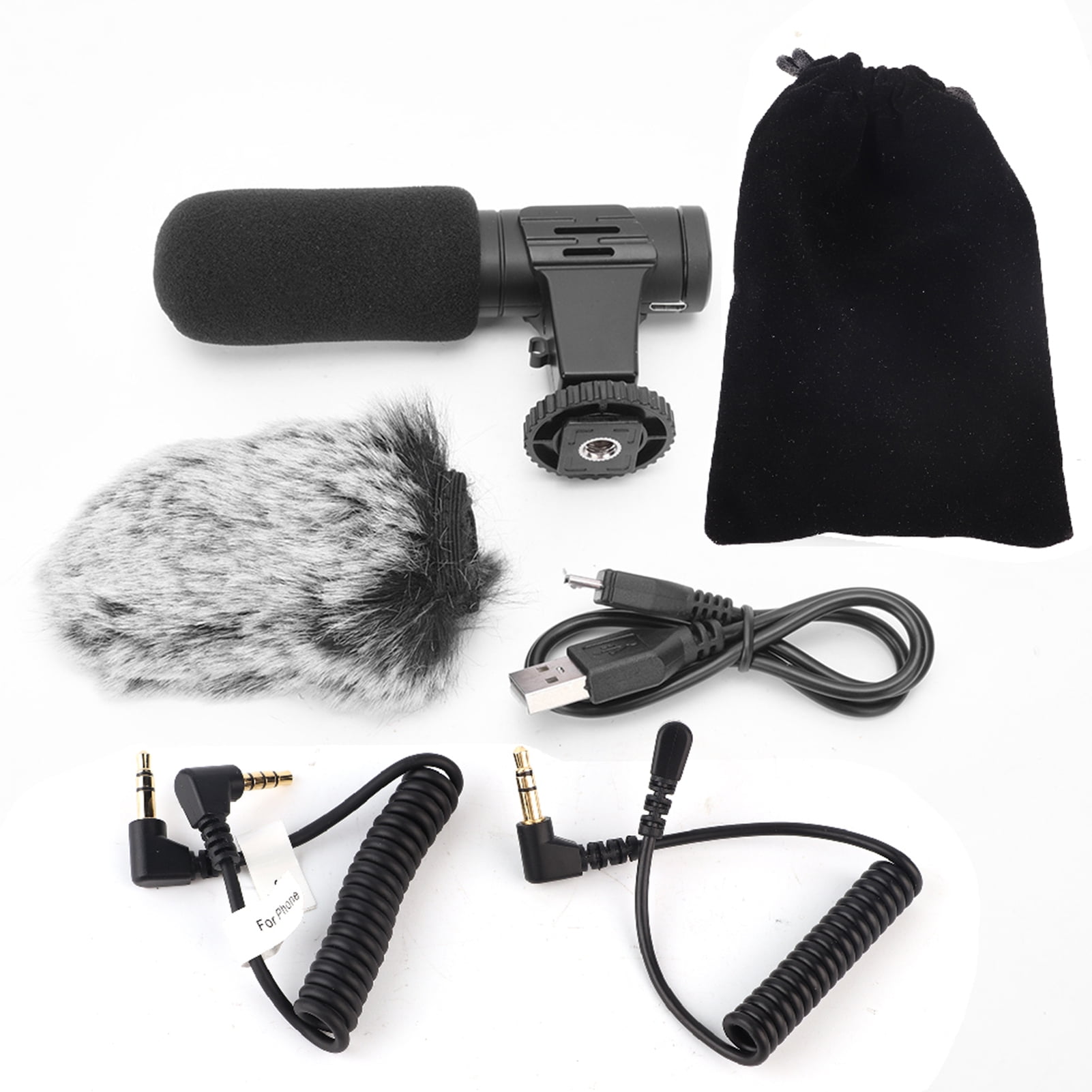 Camera Microphone Studio Recording Mic for Mobile Phone DSLR Cameras ...