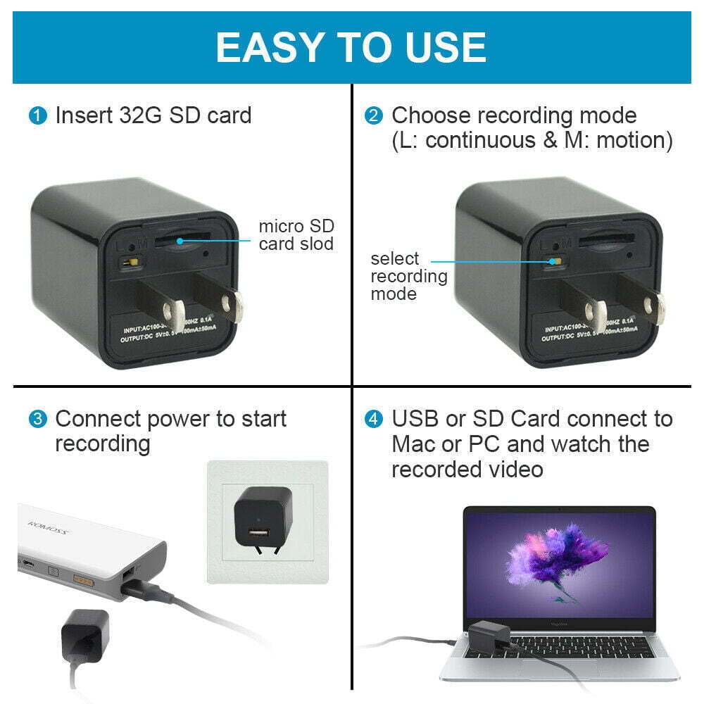 Portable 1080p Motion Detection Home Security Mini Camera - Walmart.com