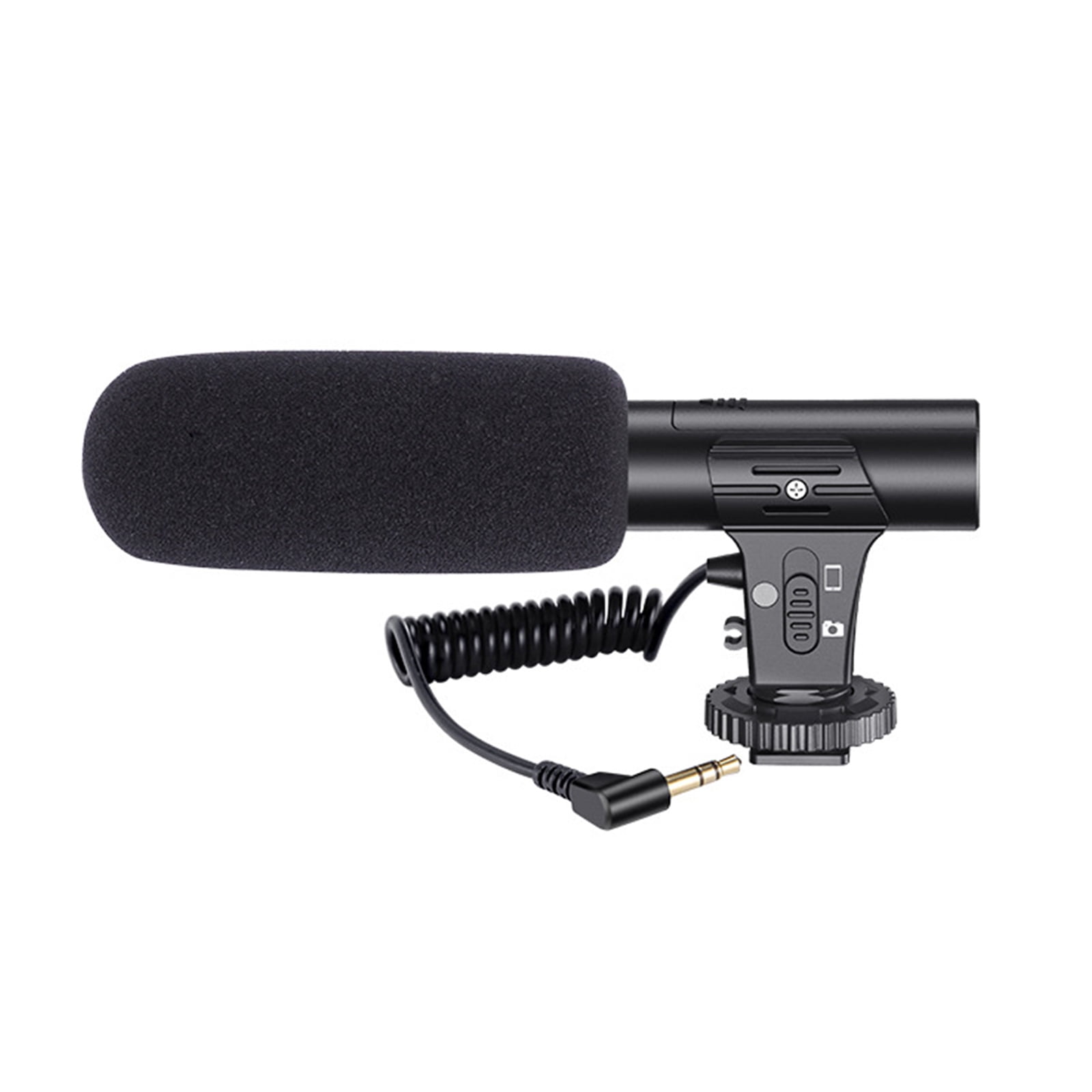 Camera Microphones Hot Shoe Mount Easy Installation 700mm Spring Cable ...