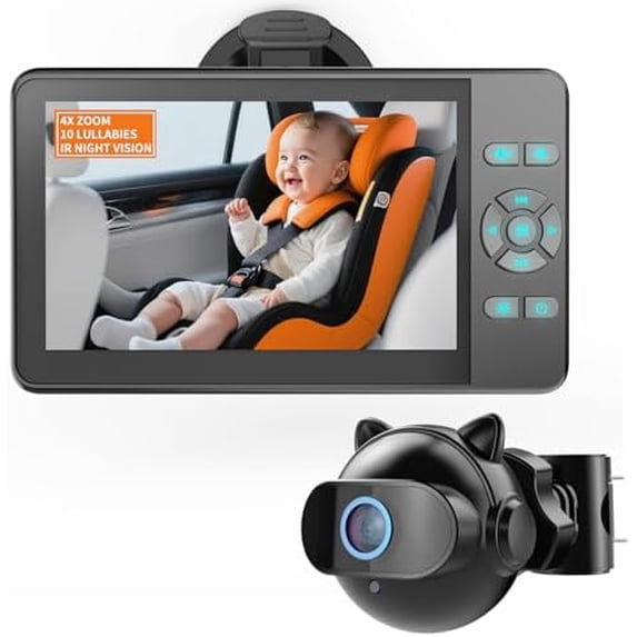 Camera,Plug and Play Easy Setup 4.3'' 1080P with 4X Zoom,10 Lullabies ...
