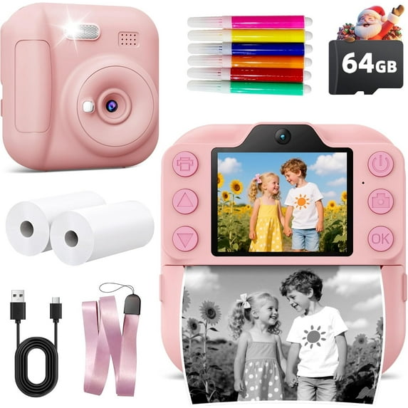 Camera Print, Christmas Birthday Gifts for Girls Boys, Portable Digital ...