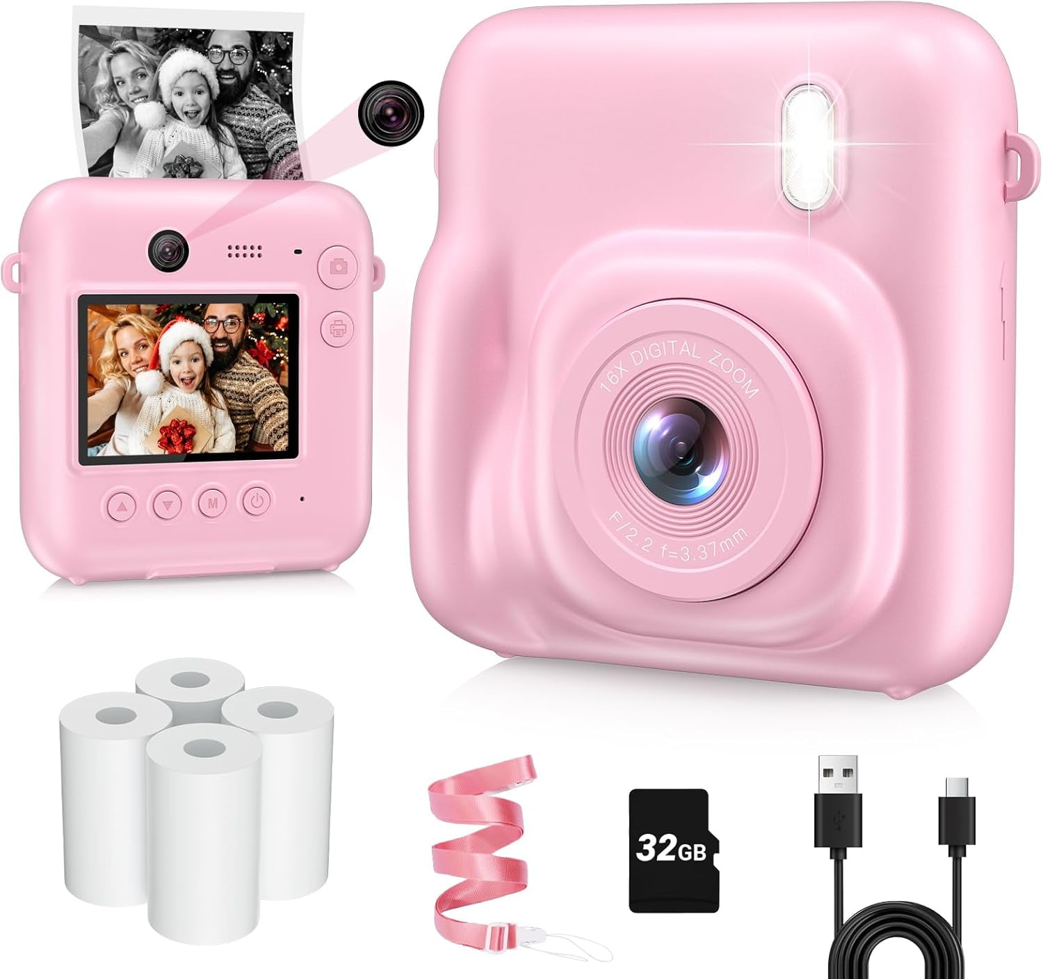 Camera Print, Dual-Lens 48MP Digital Camera for Christmas Birthday ...