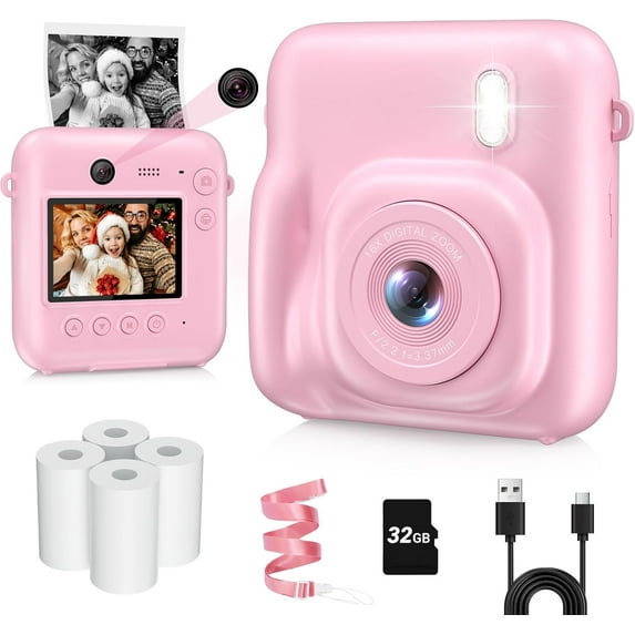 Camera Print, Dual-Lens 48MP Digital Camera for Christmas Birthday ...