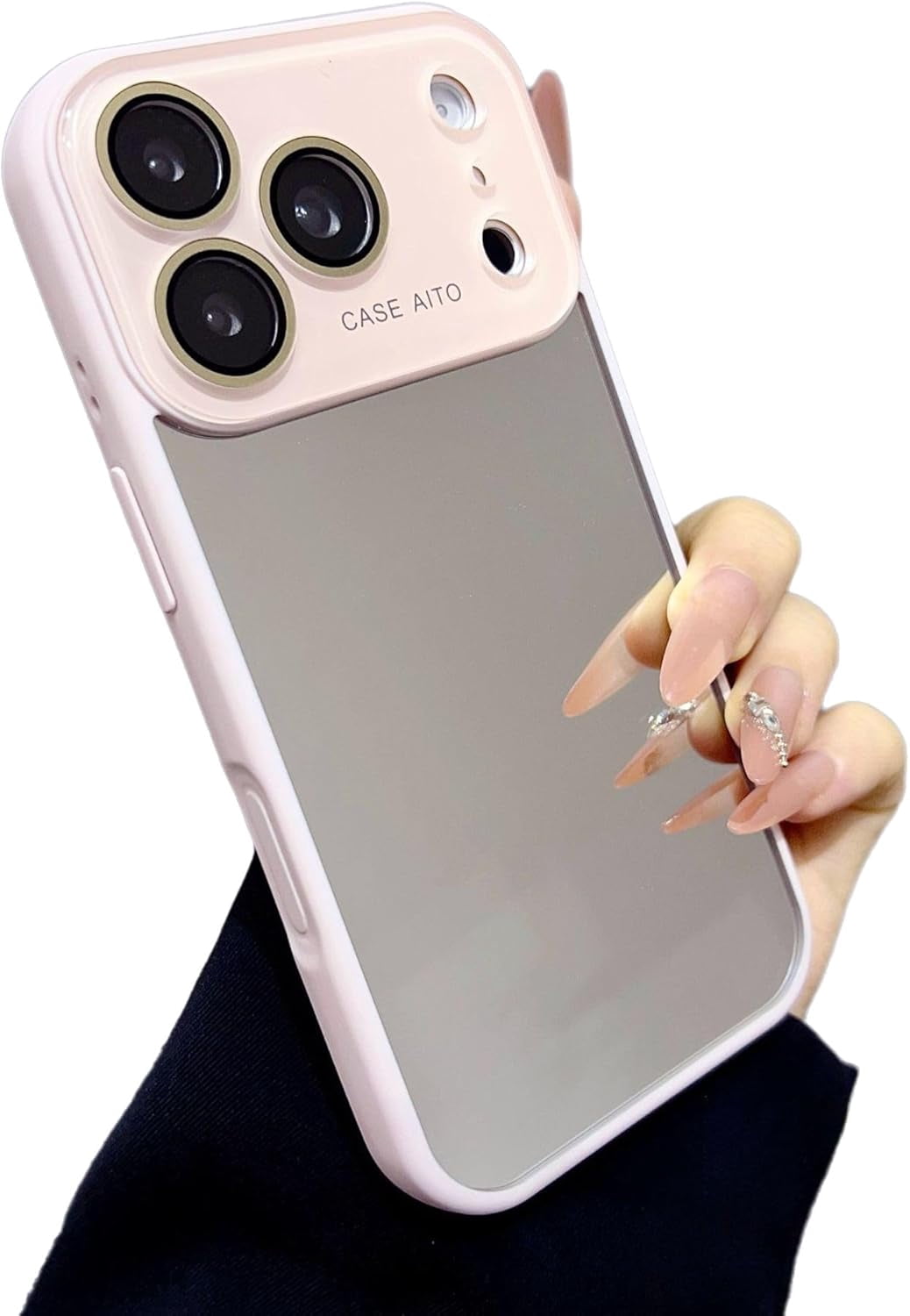 Camera Protect Mirror Phone Case for iPhone (Pink,iPhone 16) - Walmart.com