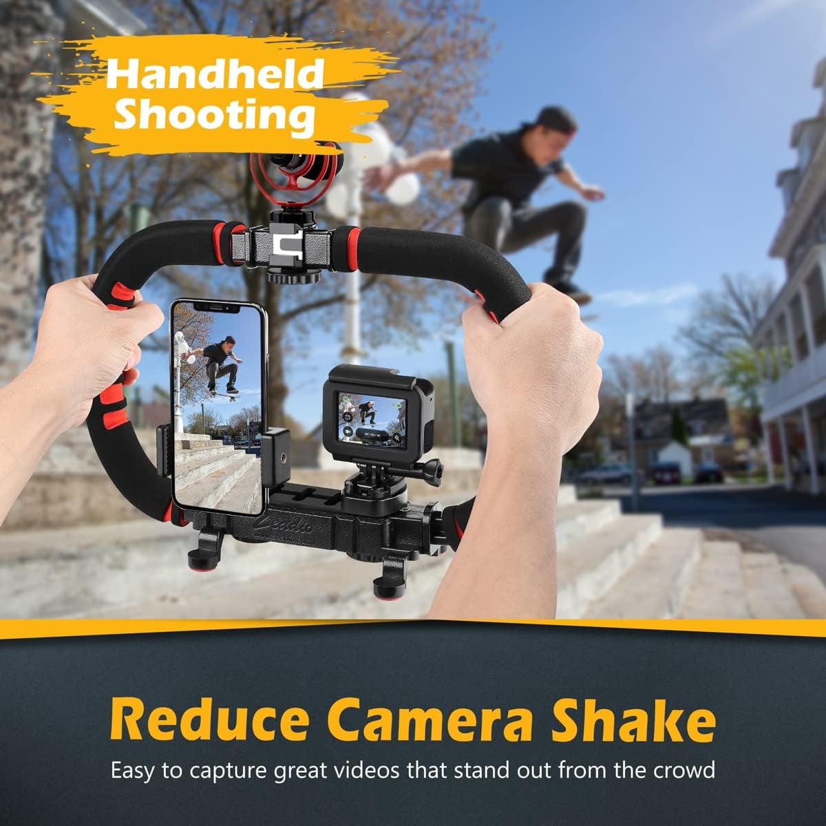 Camera Smartphone Stabilizer for All Devices, Handle Grip with Tripod ...