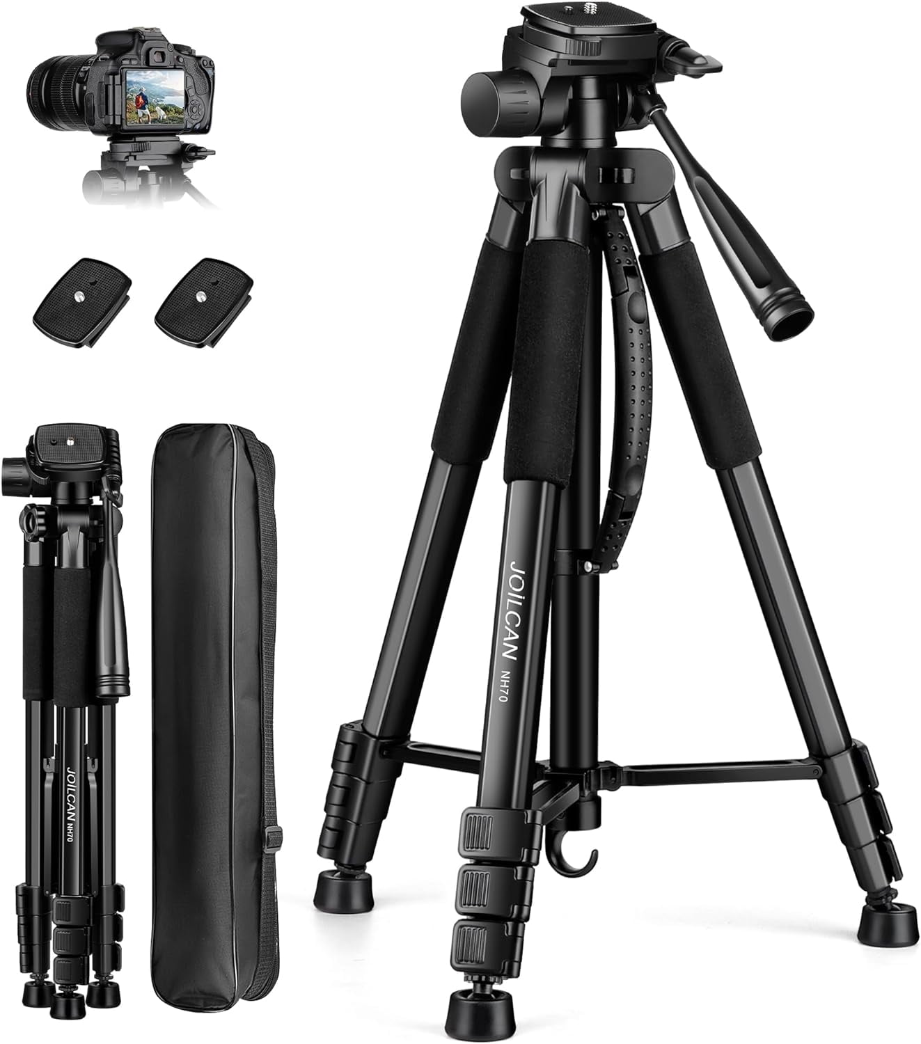 Camera Tripod, 67" Heavy Duty Tripod for Camera, Tripod Stand with ...