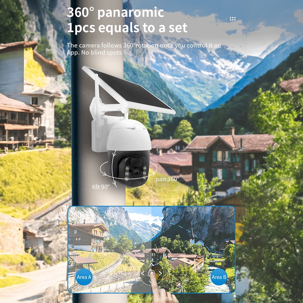 Camera,Vision Two-way Wifi Camera Ptz Camera Two-way Audio Solar ...