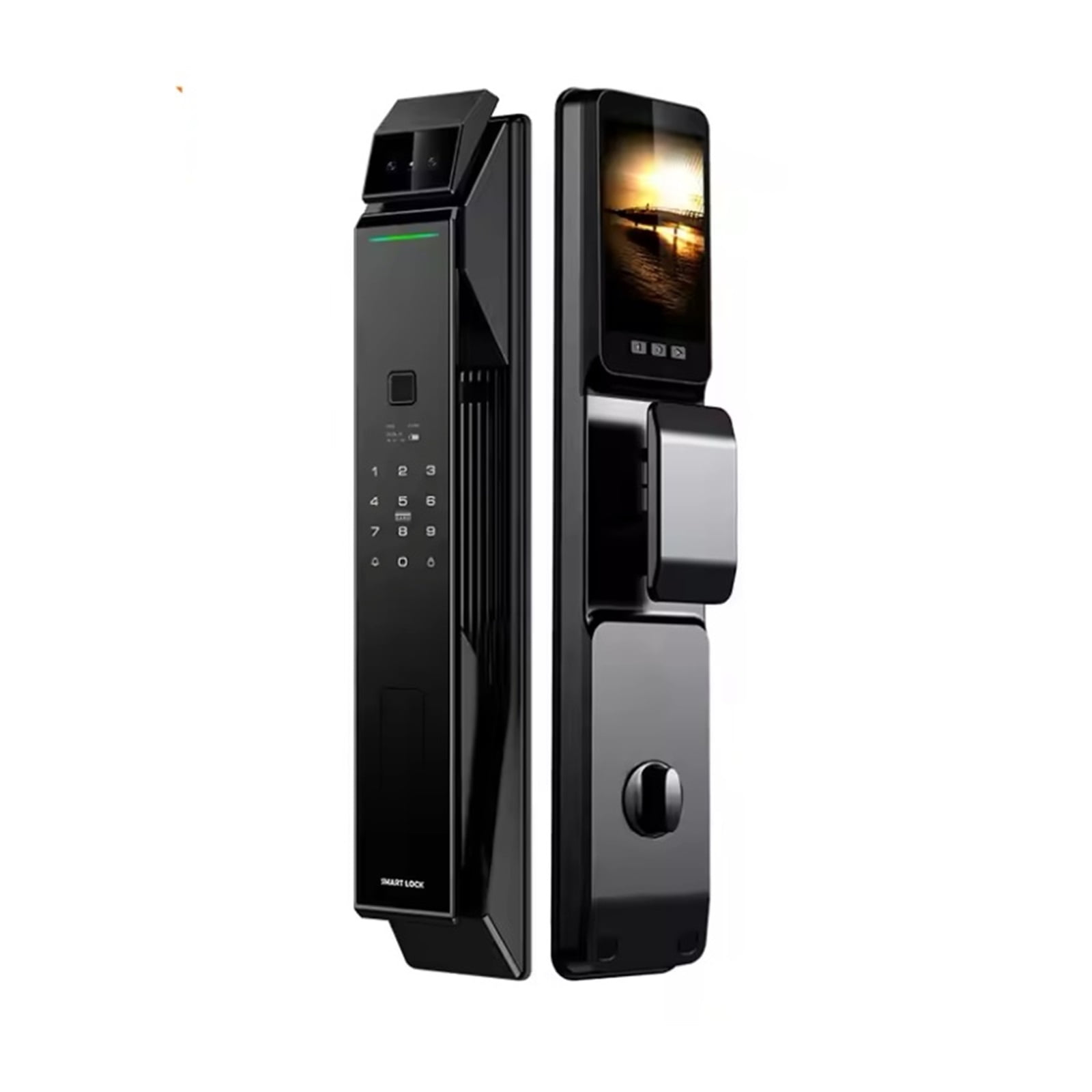 Camera Wireless Wifi Fingerprint Card Smart Door Lock Big Handle ...