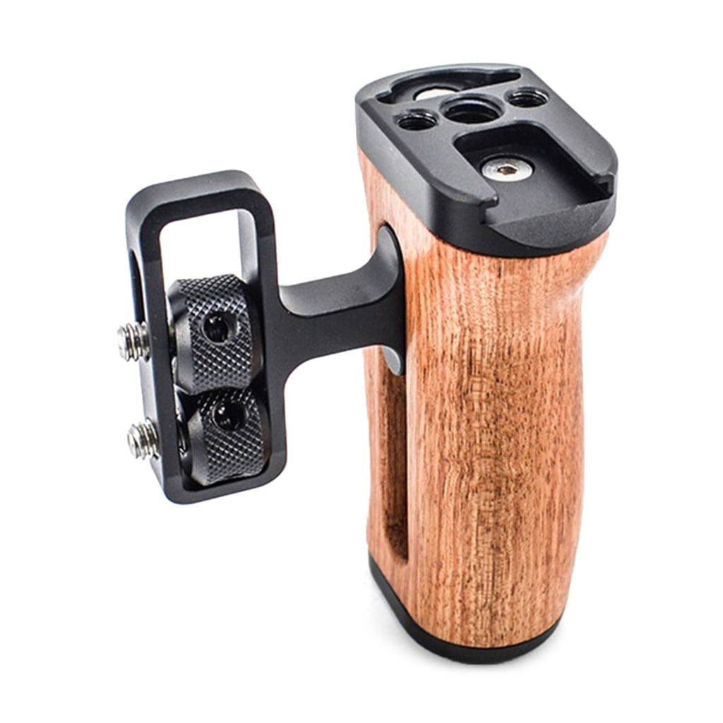 Camera Wood Grip Handle Cold Shoe Extension For Camera Cage Wood Handle ...