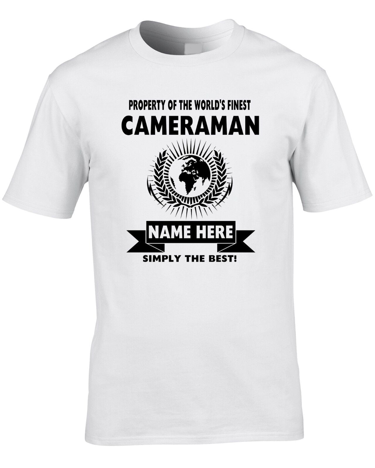 Cameraman Custom Men's T-Shirt World Best Job Film Crew Movie Funny ...