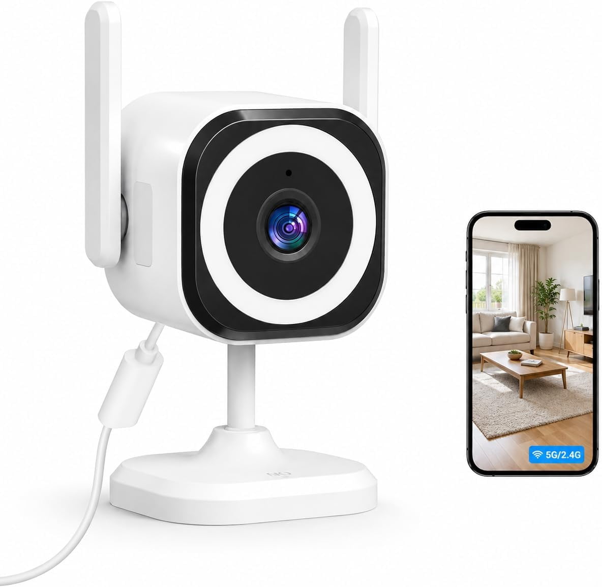 Cameras for Home Security Indoor Outdoor, Dual Antenna 5G/2.4G WiFi ...