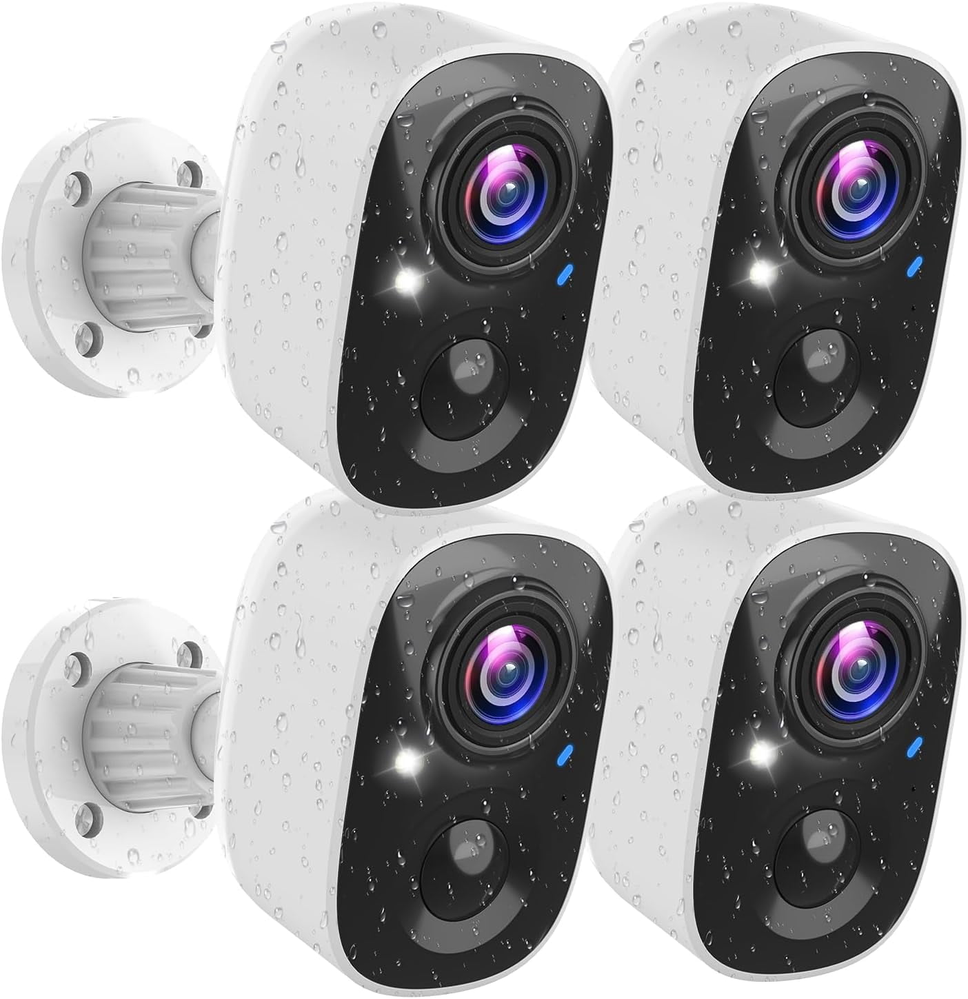 Cameras Outdoor (4 Pack), Cameras for with AI Motion Detection, Color ...