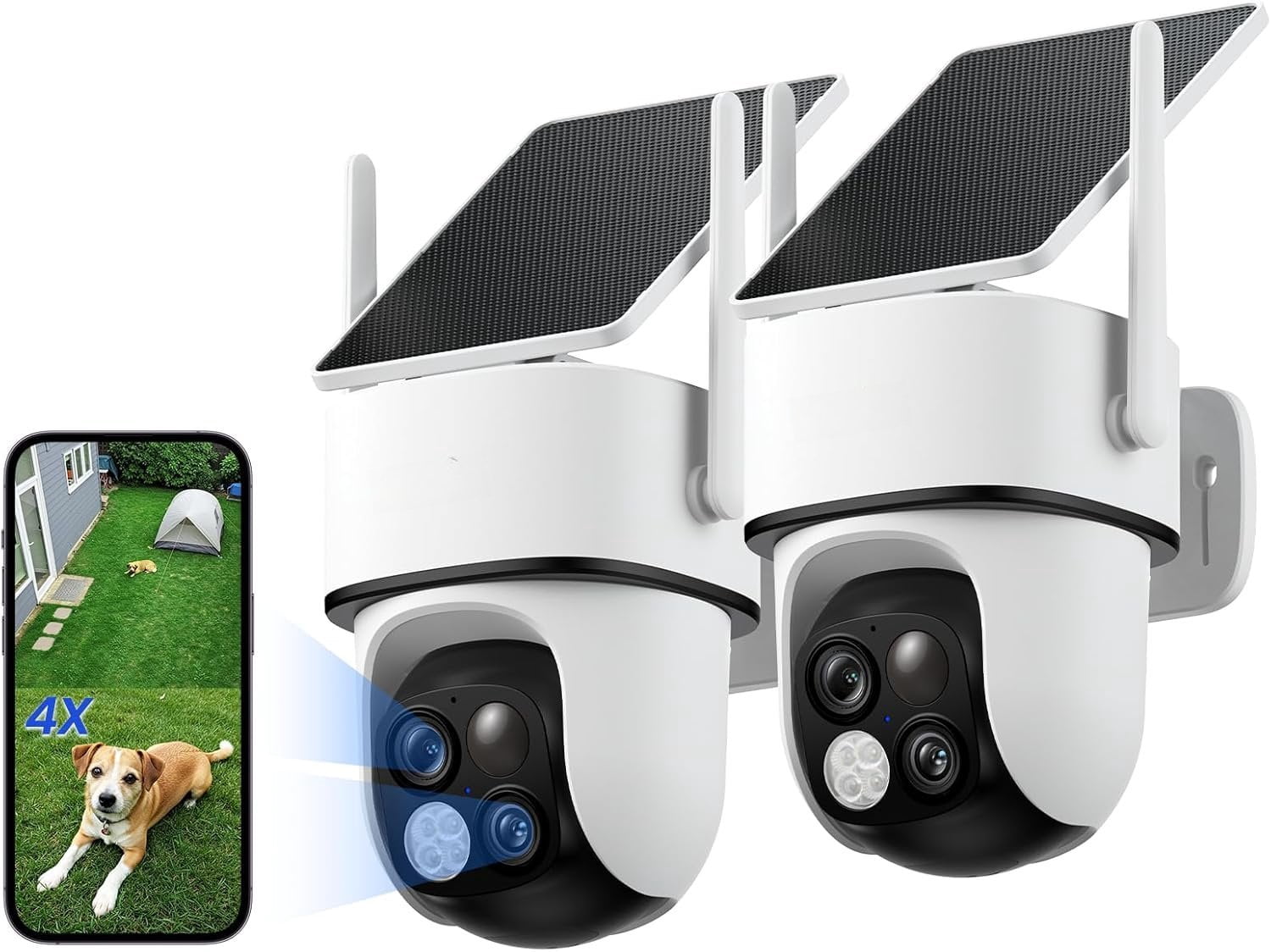 Cameras Outdoor- Dual Lens Cameras, 360? View, Solar Panel , Color ...