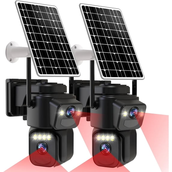 Cameras Outdoor WiFi,5G/2.4G Cameras for Solar Power with Dual Lens ...