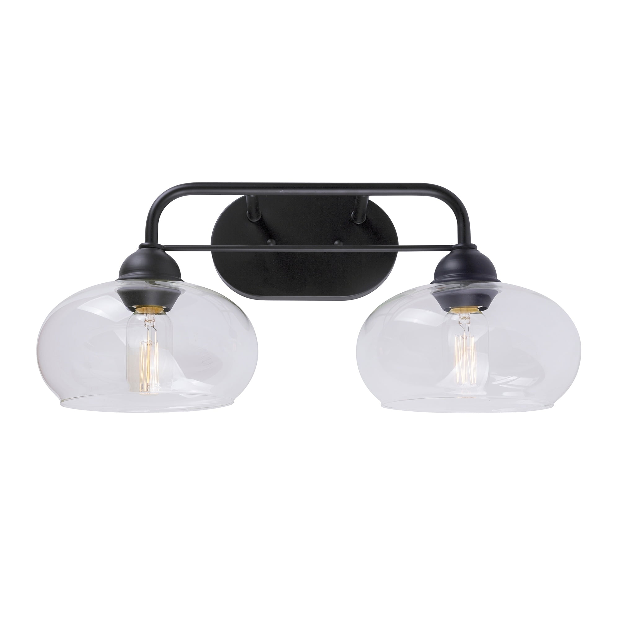 Cameron 2-Light Black Bath Light with Clear Glass - Walmart.com