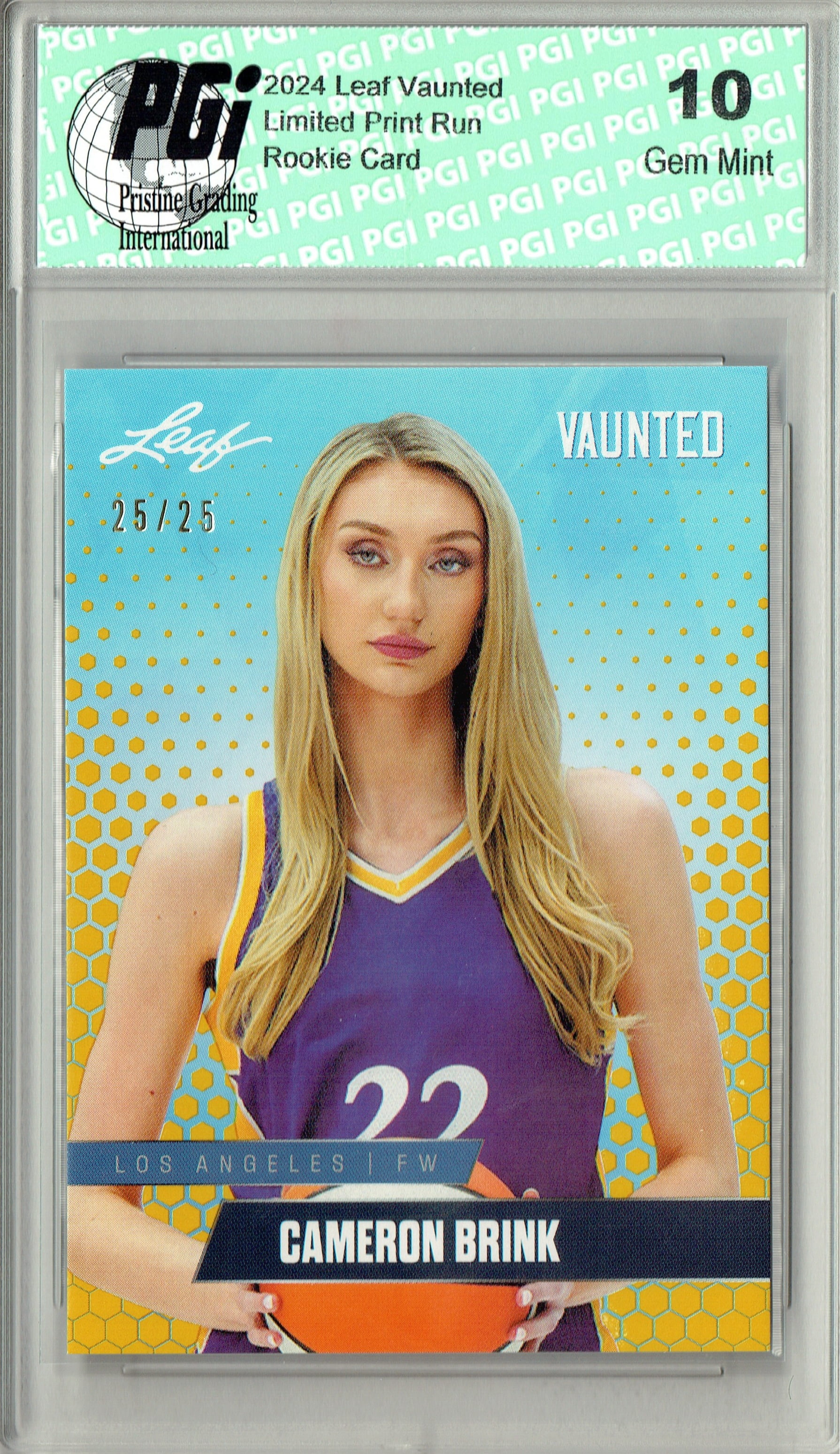 Cameron Brink 2024 Leaf Vaunted #V-01 Gold 25 Made Debut Year Rookie ...