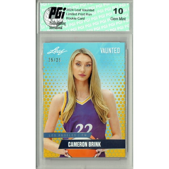 Cameron Brink 2024 Leaf Vaunted #V-01 Gold 25 Made Debut Year Rookie ...