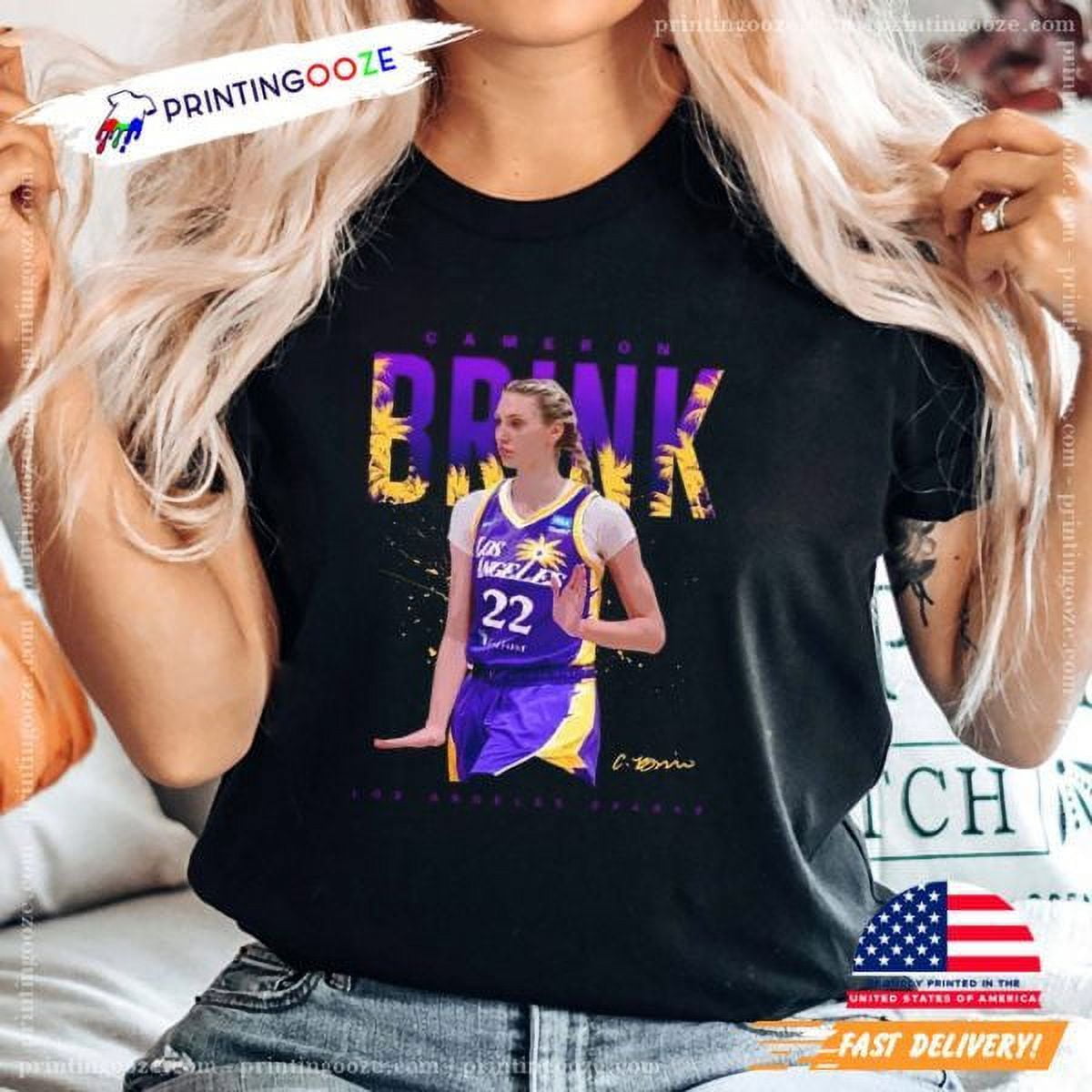 Cameron Brink Los Angeles Sparks Signature T-shirt - Walmart.com