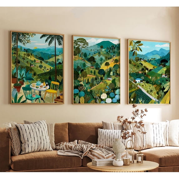 Cameron Highlands Malaysia Vintage Inspired Mountain Landscape Neutral ...