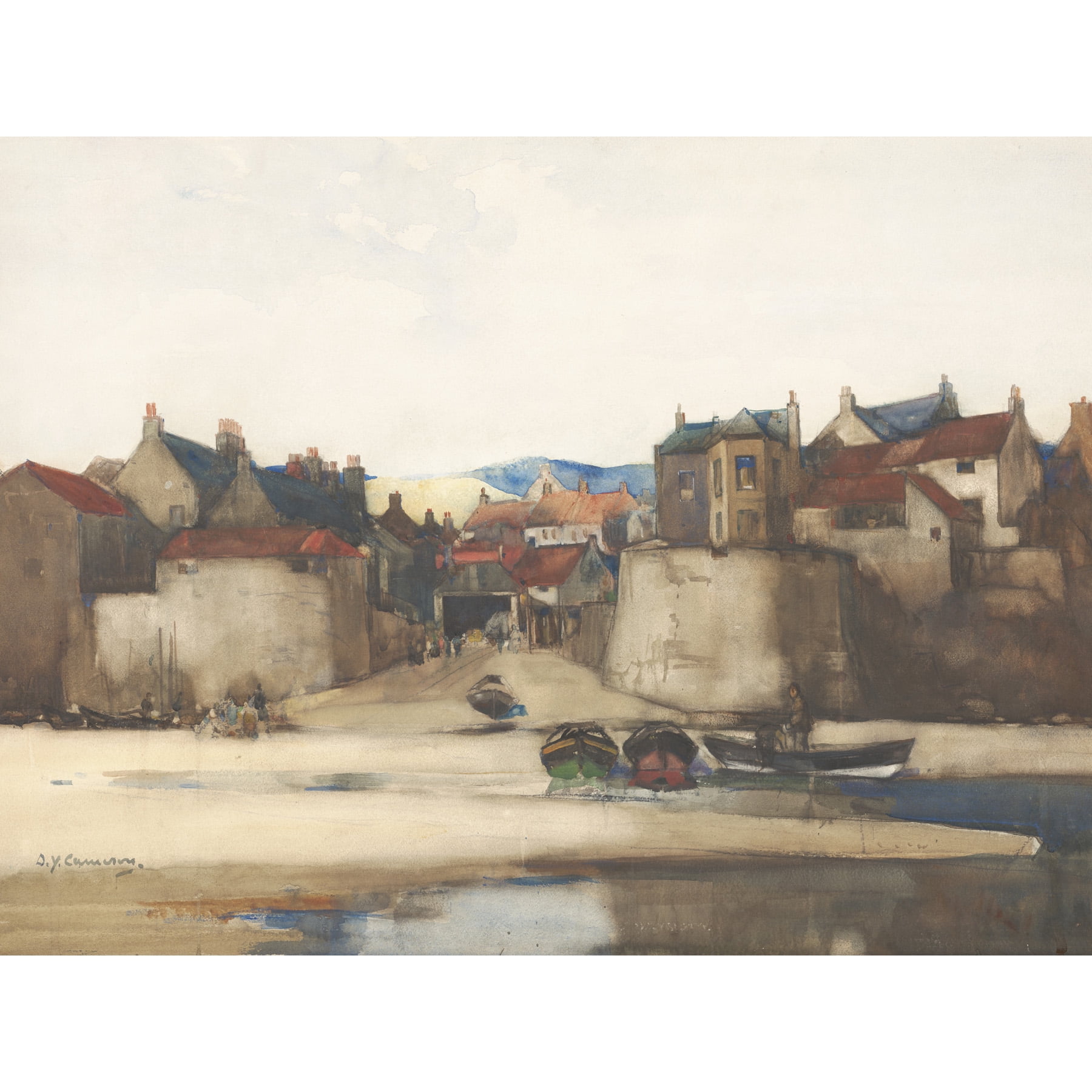 Cameron Robin Hood's Bay Seascape Boats Harbour Painting Extra Large ...