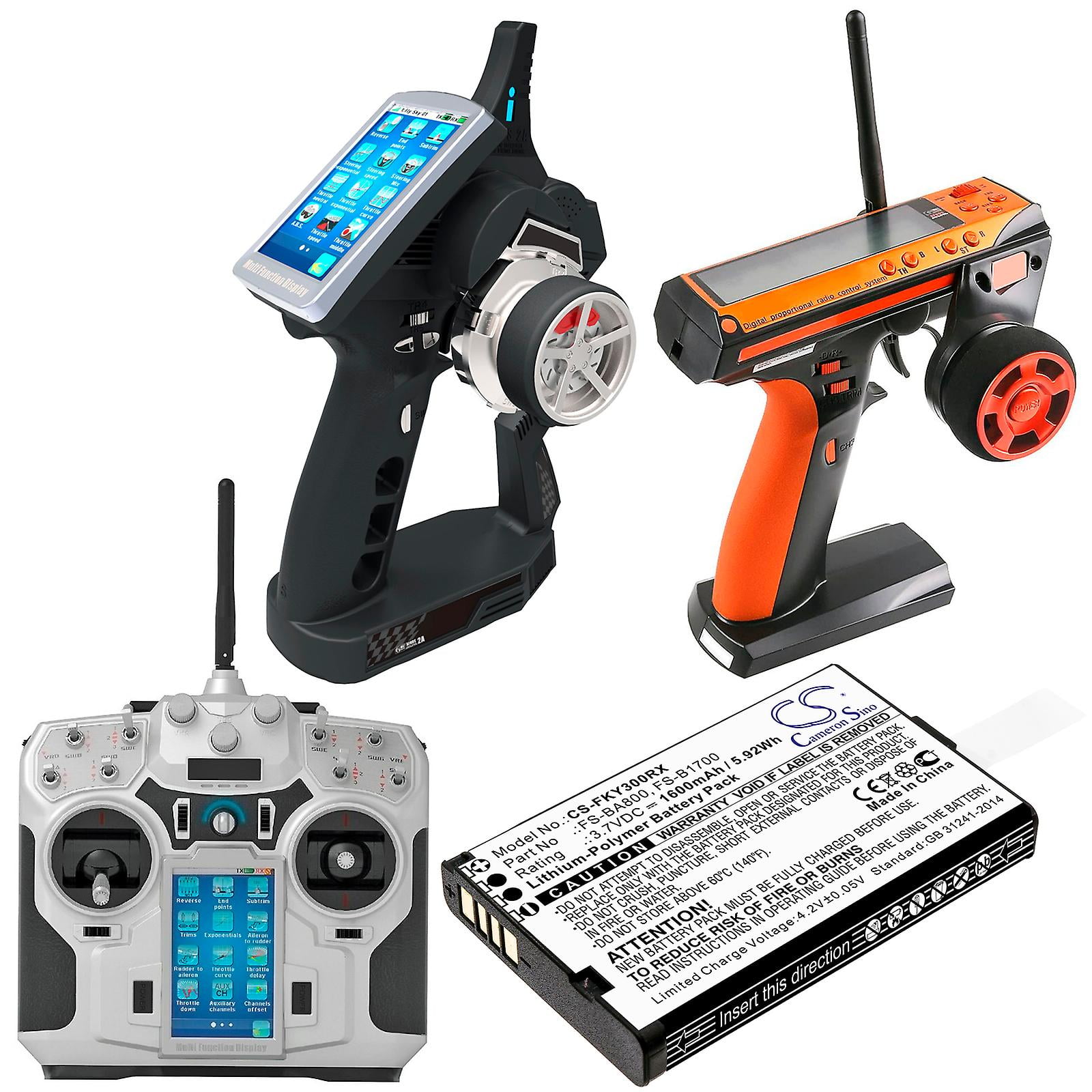 Cameron Sino 1600mah Battery For Flysky Fs-gt3c Fs-i10 Fs-it4 Fs-it4s ...