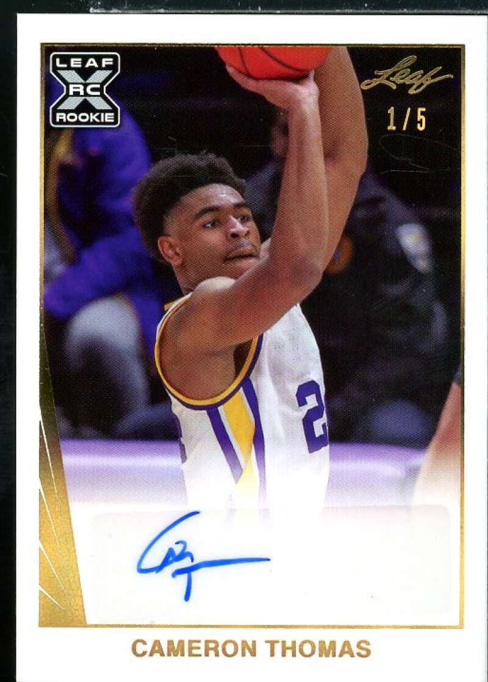 Cameron Thomas Rookie Card 2021-22 Leaf Pro Set Power Gold #BACT1 ...